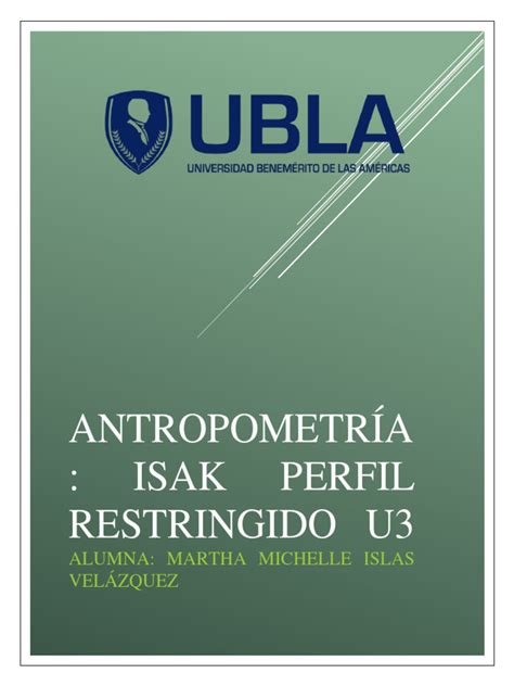 Isak Perfil Restringido U3 Pdf Medición Science