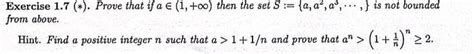 Solved Exercise 1 7 ∗ Prove That If A∈ 1 ∞ Then The Set