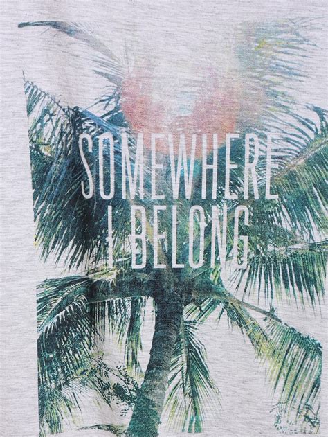 Grey Short Sleeve Coconut Trees Print T Shirt Sheinsheinside