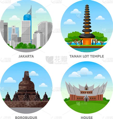 印度尼西亚 传统 国内著名景点 房屋建设 婆罗浮屠佛塔遗址 建筑 都市风景 亚洲 写实