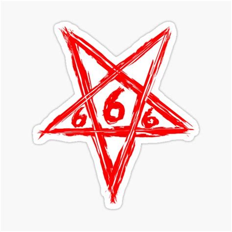666 Pentagram Sticker By Kolsab Redbubble