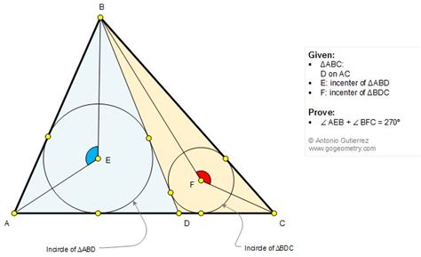 Geometry Problem 1326 Triangle Cevian Incenters Sum Of Angles 270 Degrees Geometry