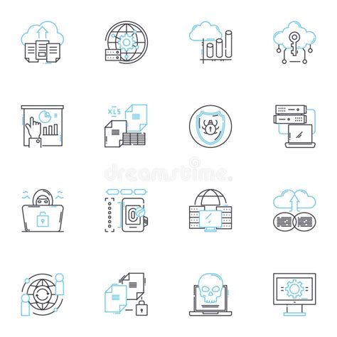 Mobile App Linear Icons Set Accessibility Integration Personalization Efficiency Security
