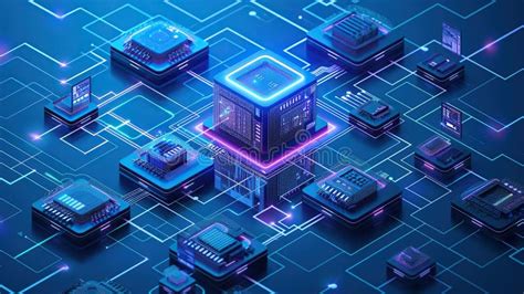 Abstract Illustration Of Interconnected Data And Technology Stock