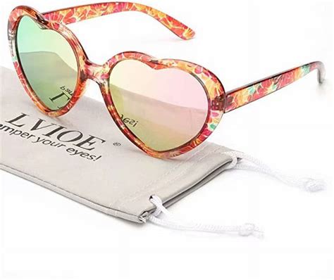 Lvioe Heart Sunglasses For Women Polarized Heart Shaped Sunglasses With Uv Protection Heart