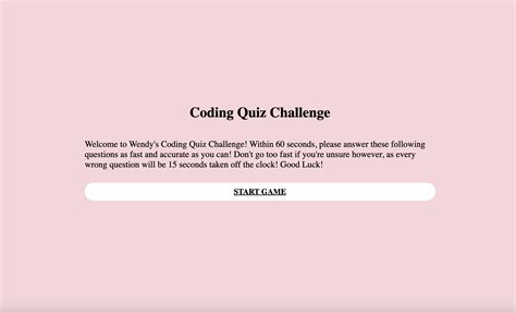 Github Chewytarocoding Quiz