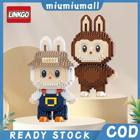 Toys Toys Tudung Sarung Corak Bunga Block Block Nano Type Labubu Labubu