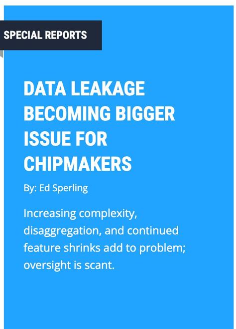 Ed Sperling On Linkedin Dataleakage Semiconductor Chiplets