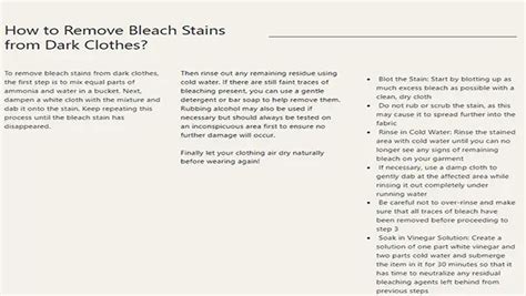How To Remove Bleach Stains From Dark Clothes