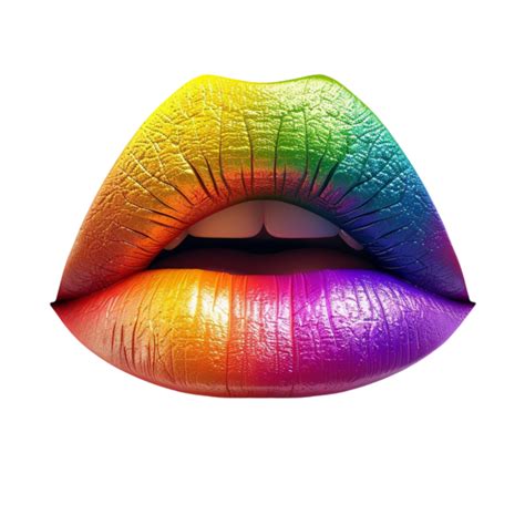 A Rainbow Colored Lips With A Rainbow Colored Lipstick Ai Generative