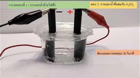 การทดลองเรื่อง การแยกน้ำด้วยไฟฟ้า Electrolysis Of Water Youtube