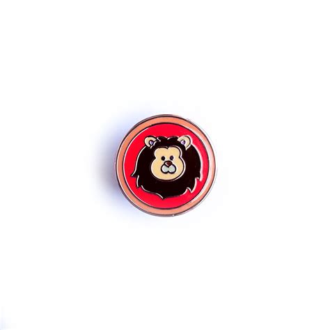 Leo Zodiac Merit Badge Enamel Pin Kitty With A Cupcake