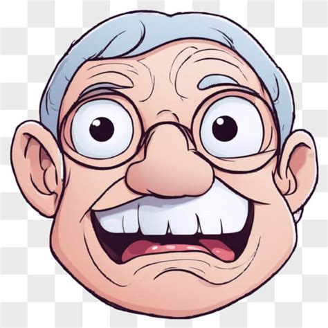Descarga Dibujo animado de anciano con gran sonrisa Cartoons En Línea