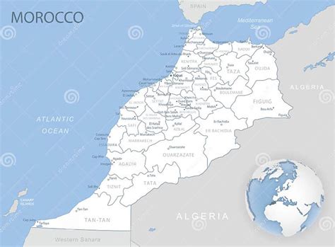 Mapa Detallado De Las Divisiones Administrativas De Marruecos Y Su