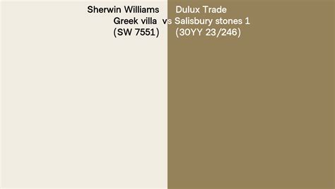 Sherwin Williams Greek Villa SW 7551 Vs Dulux Trade Salisbury Stones