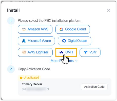 Install Yeastar P Series Software Edition On Ovhcloud From Yeastar Partner Portal
