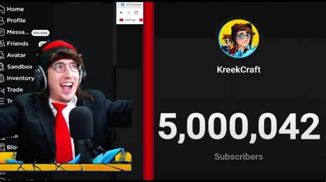 Kreekcraft Hits 5 Million Subscribers On Stream Youtube