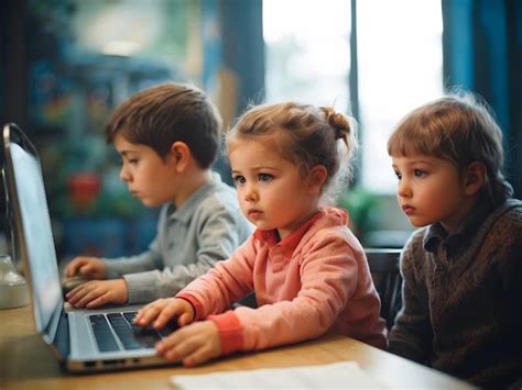 Students Using Computers In The Classroom Premium Ai Generated Image