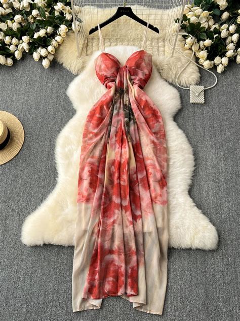 Elegant Floral Print Bowknot Maxi Dress On Luulla