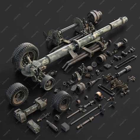 Exploded View Of A Military Vehicles Chassis And Parts Premium Ai