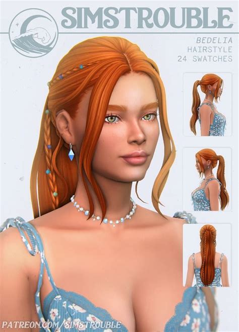 Bedelia Hairstyle Ponytail And Bun By Simstrouble Simstrouble Sims