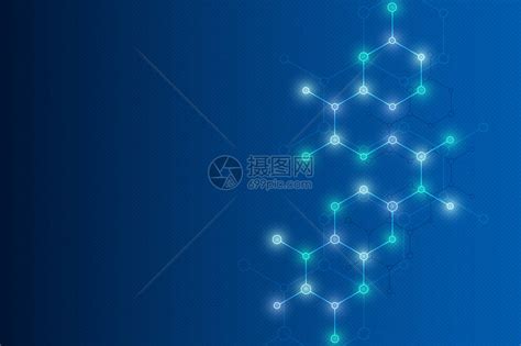 六边形的几何背景抽象的分子结构和化学元素医图片素材 正版创意图片 摄图网