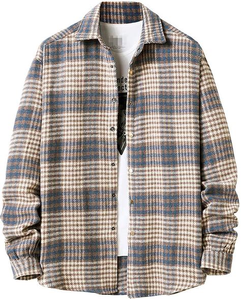 Chemise à carreaux en flanelle pour homme Style décontracté Manches longues Coupe ajustée