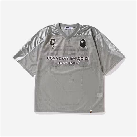 베이프 X 꼼데가르송 오사카 풋볼 셔츠 그레이 Bape Kream