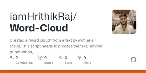 Github Iamhrithikrajword Cloud Created A Word Cloud From A Text By Writing A Script This