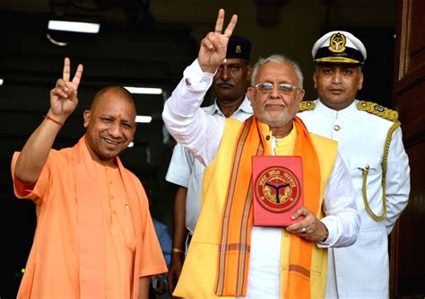 Lucknow UP CM Yogi Adityanath With State FM Suresh Kumar Khanna