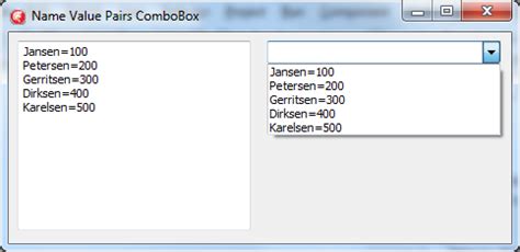 Name Value Pairs In ComboBoxes And Kinfolk Software On A String
