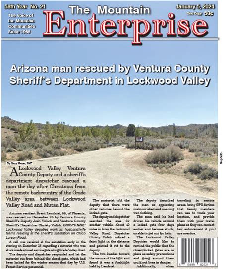 Arizona Man Rescued By Ventura County Sheriffs Department In Lockwood
