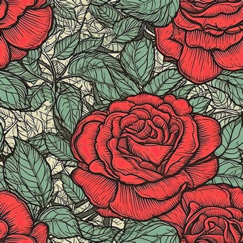 premium ai image rose flower seamless pattern floral seamless
