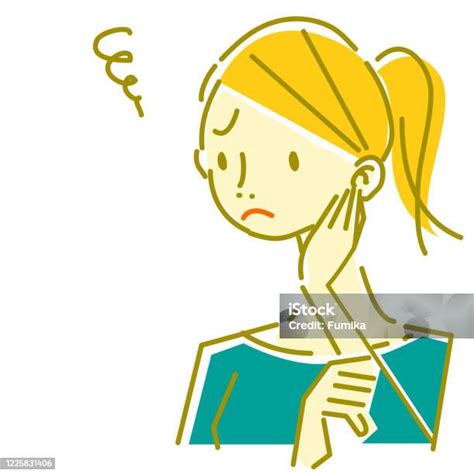 내츄럴 한 귀여운 여자 표정 불편한에 대한 스톡 벡터 아트 및 기타 이미지 불편한 걱정하는 귀여운 Istock