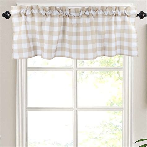 2 Pack Buffalo Plaid Valances Farmhouse Window Treatment 16 X 56