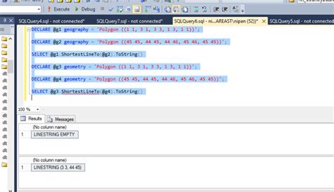 Sql Finding Shortest Distance Between Two Polygonssqlgeography C
