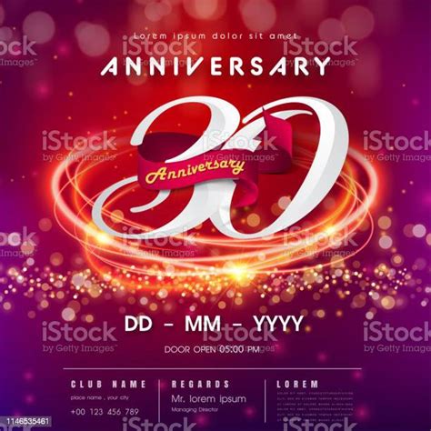 30周年標誌範本紅色和粉紅色抽象未來派空間背景第30屆現代技術設計與高科技網路數位技術概念設計元素慶祝數位向量圖形及更多30號圖片 Istock