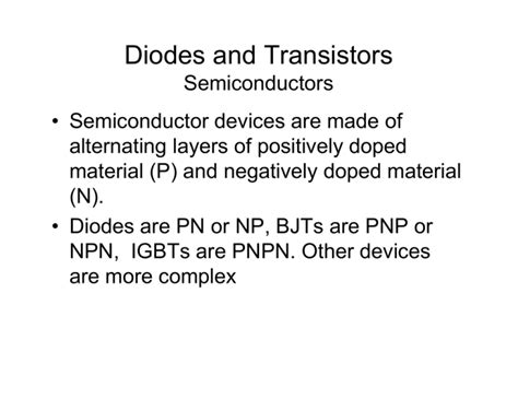 Diodes And Transistors