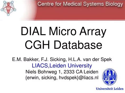 ppt dial micro array cgh database powerpoint presentation free download id 6643845