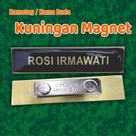 Jual Nametag Nama Dada Name Tag Kuningan Magnet Shopee Indonesia