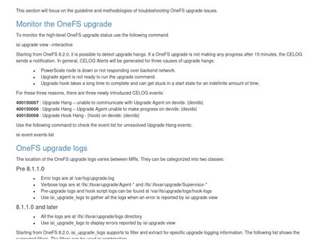 Onefs Upgrade Dell Powerscale Non Disruptive Upgrade Best Practices Dell Technologies Info Hub