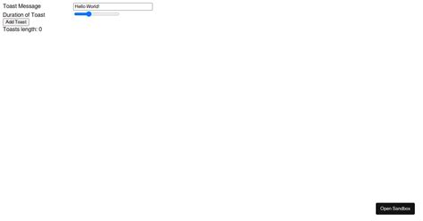 Toasts Prototype Codesandbox