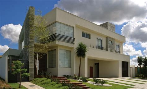 Fachadas De Casas Modernas Veja Modelos Vidro Telhado Embutido E