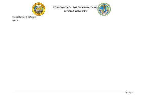 Tuberculosis Ncp And Drugs Study Bayanan I Calapan City Mike Jobernard