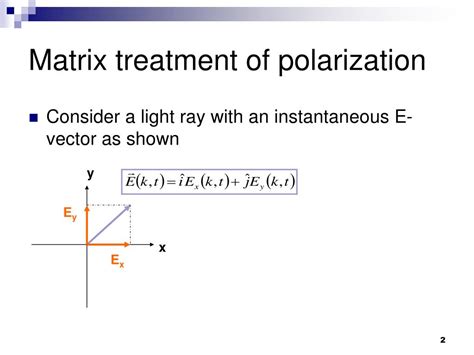 Ppt Polarization Jones Vector And Matrices Powerpoint Presentation Id