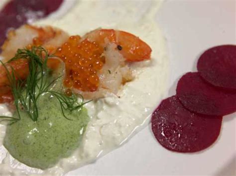 Meerrettich Creme Mit Rote Beete Carpaccio Und Garnelen Von Das