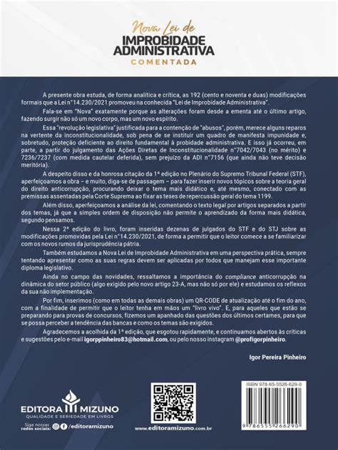 Nova Lei De Improbidade Administrativa Comentada Caasp Shop