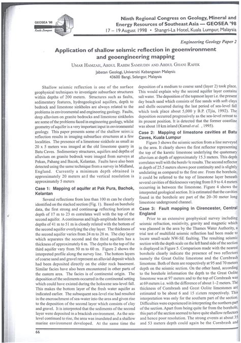 Pdf Application Of Shallow Seismic Reflection In Geoenvironmental And Geoengineering Mapping