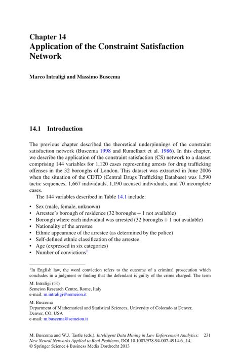 Pdf Application Of The Constraint Satisfaction Network