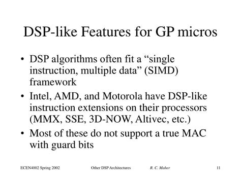 Ppt Overview Of Popular Dsp Architectures Ti Adi Motorola